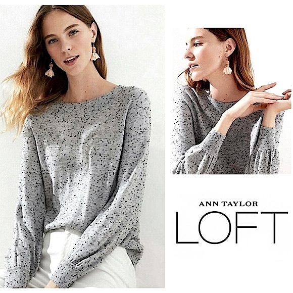 LOFT | Sweaters | Loft Speckled Drape Sleeve Sweater | Poshmark